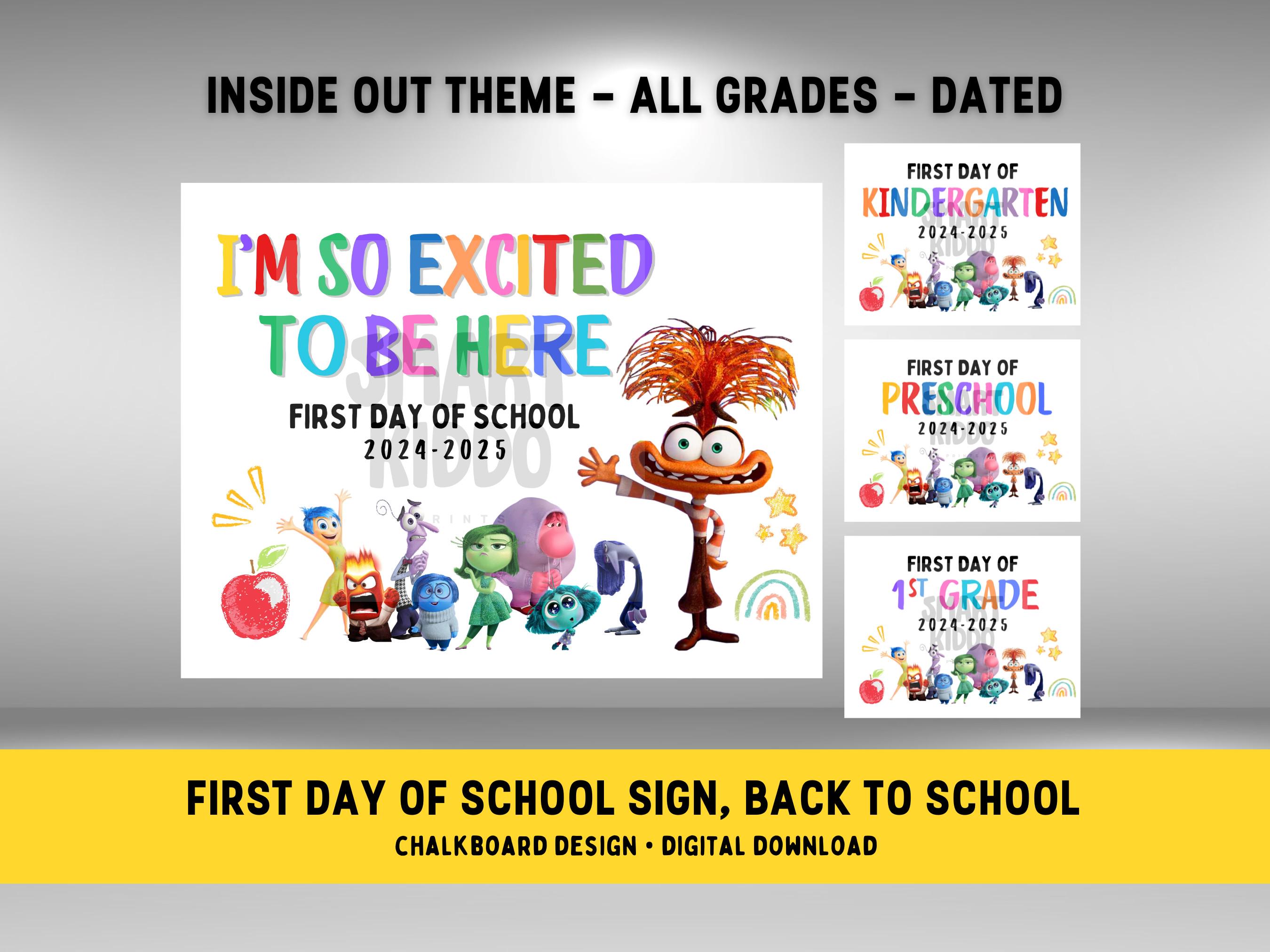 Inside Out First Day of School Sign Printable Back to School 2024-2025 ...