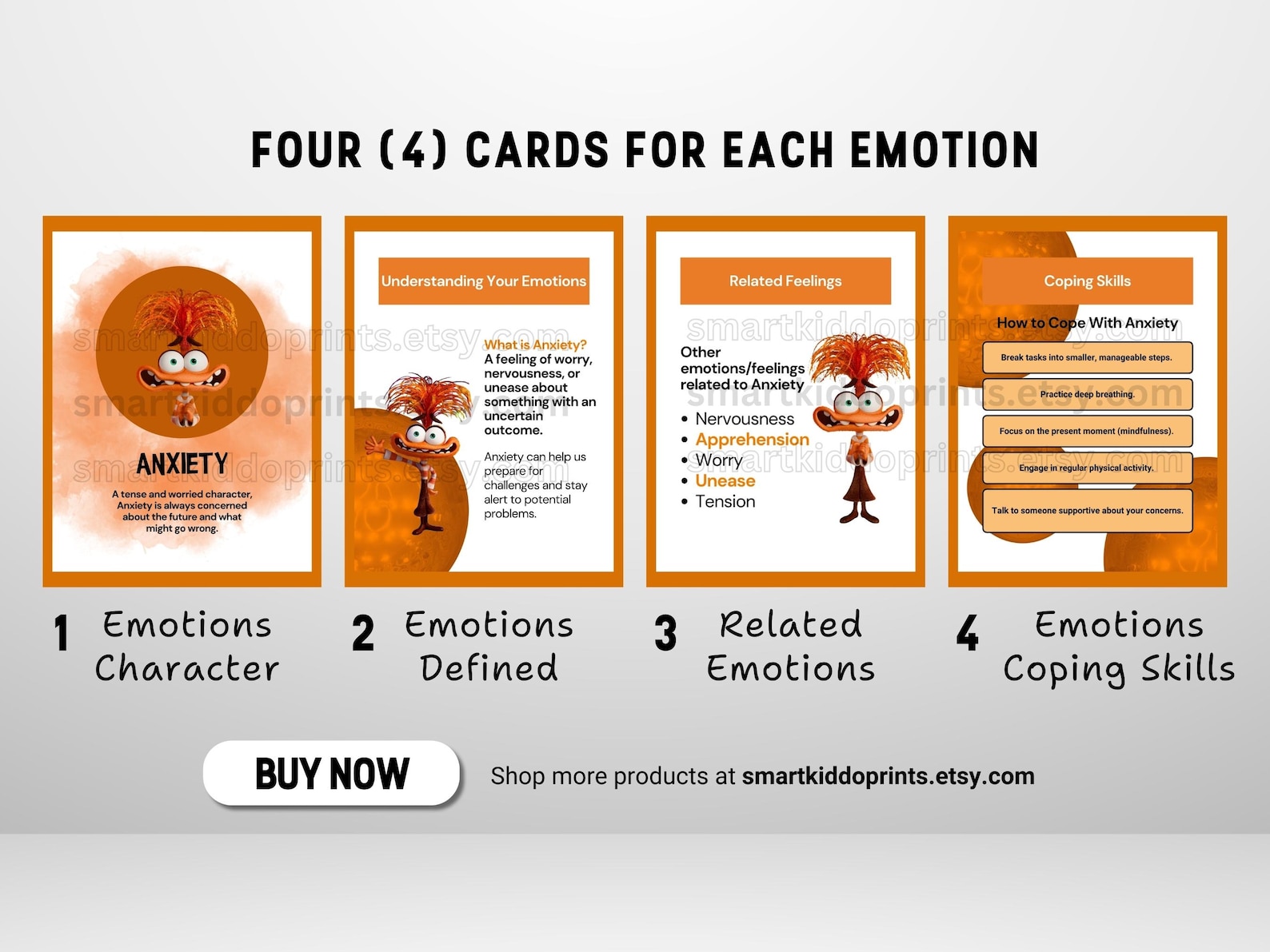 Inside Out 2 Flashcards Coping Skills for Kids Understanding Emotions ...