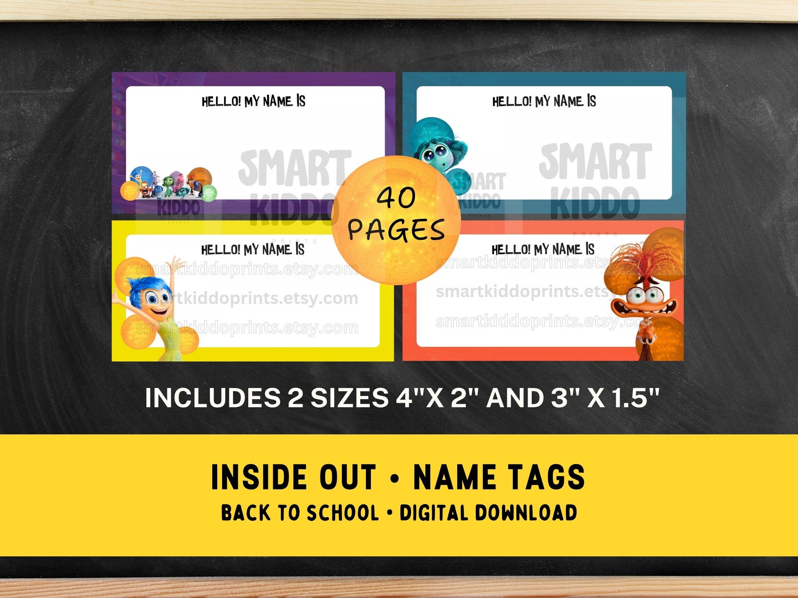 40 Inside Out Name Tags Personalized Student Name Tags Back to School ...
