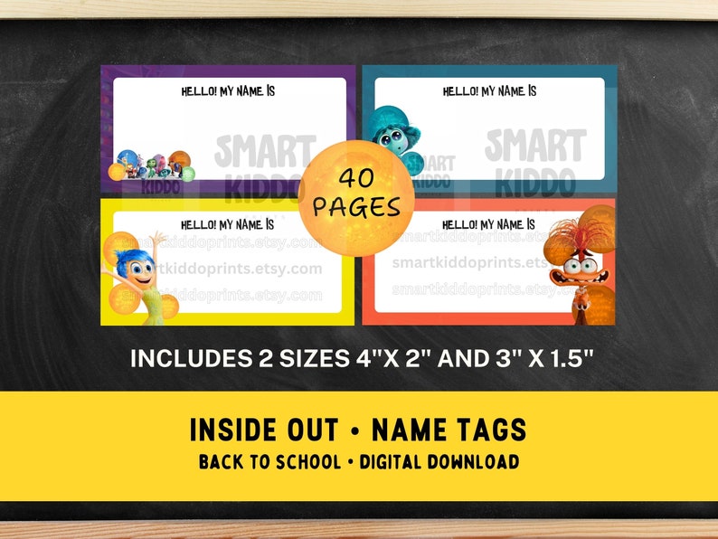 40 Inside Out Name Tags Personalized Student Name Tags Back to School ...