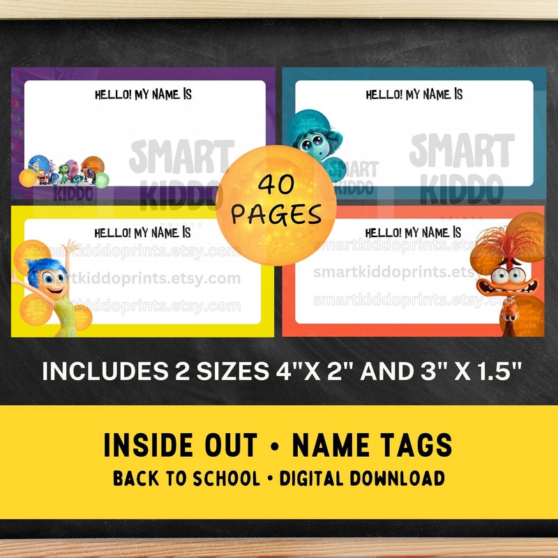 Inside Out Name Tags - Etsy