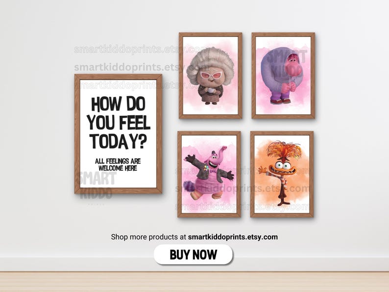Inside Out 2 Characters Nursery Room Poster Inside Out Watercolor Wall ...
