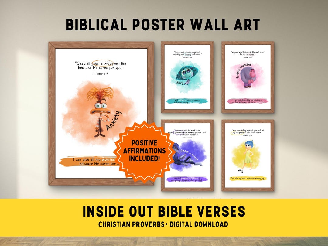 Inside Out 2 Bible Verse Wall Art Poster for Church Classroom Sunday ...