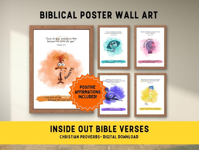 Inside Out 2 Bible Verse Wall Art Poster for Church Classroom Sunday ...