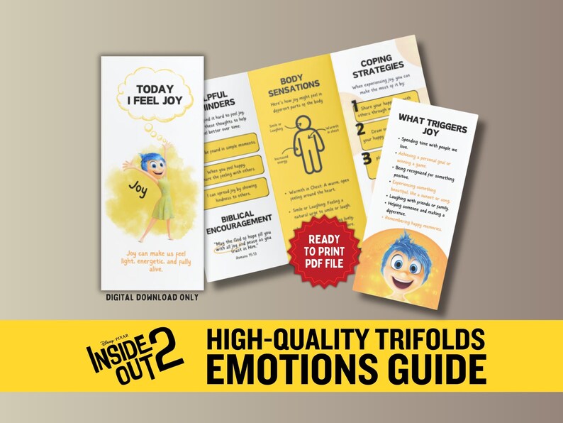 Inside Out 2 Emotions Leaflet Feelings Guide JOY SEL Emotional ...