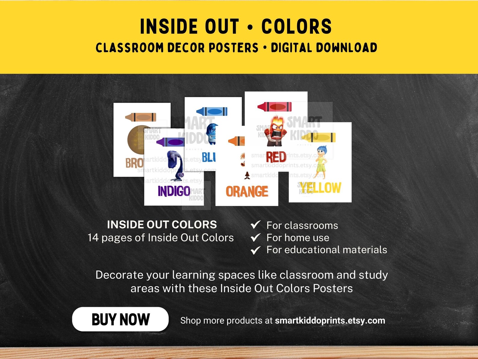 Inside Out COLORS 14 Printable Pages Learn Colors With Inside Out ...