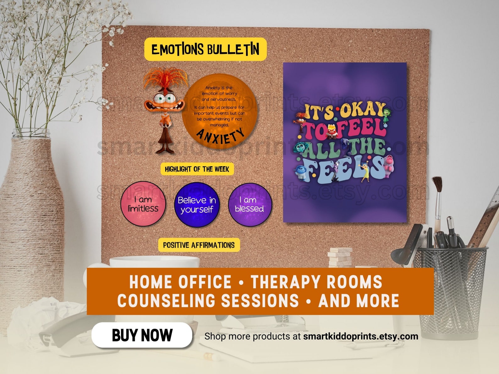 Inside Out 2 Bulletin Board Kit for Classroom Decor School Counselor ...