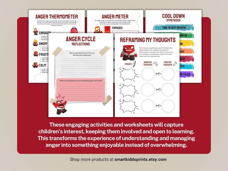 Inside Out 2 Anger Management for Kids Anger Worksheets Emotions ...