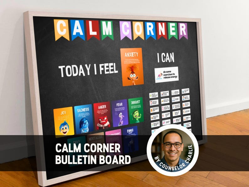 Inside Out Calm Down Corner Bulletin Board Social Emotional Regulation ...