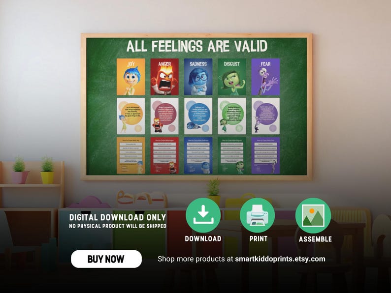 Inside Out Bulletin Board Coping Skills Kids Emotions Regulation ...