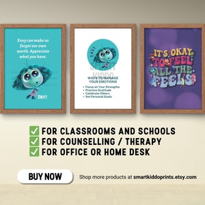Inside Out Emotions Wall Art Printable Classroom Decor Social Emotional ...
