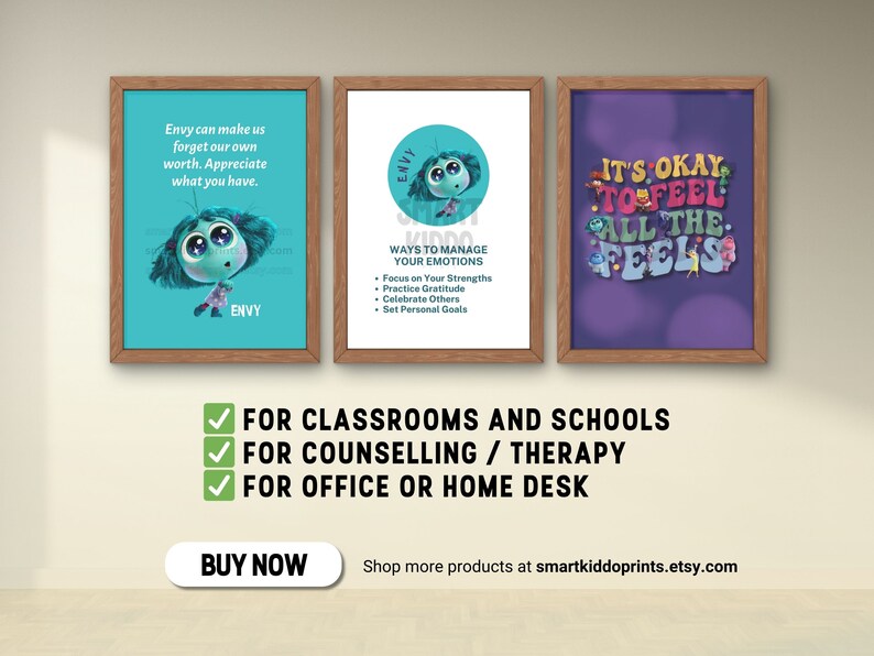Inside Out Emotions Wall Art Printable Classroom Decor Social Emotional ...