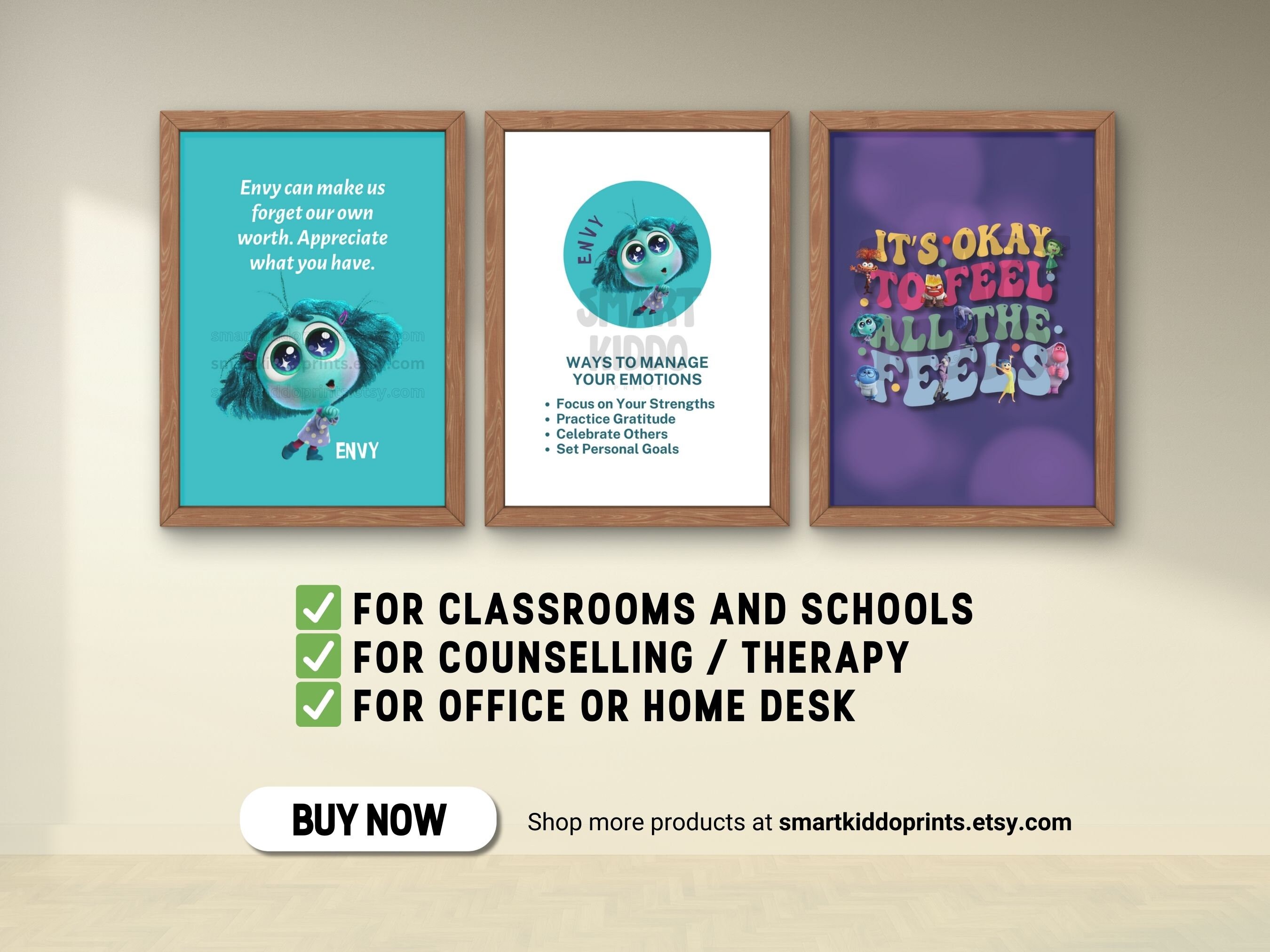 Inside Out Emotions Wall Art Printable Classroom Decor Social Emotional ...
