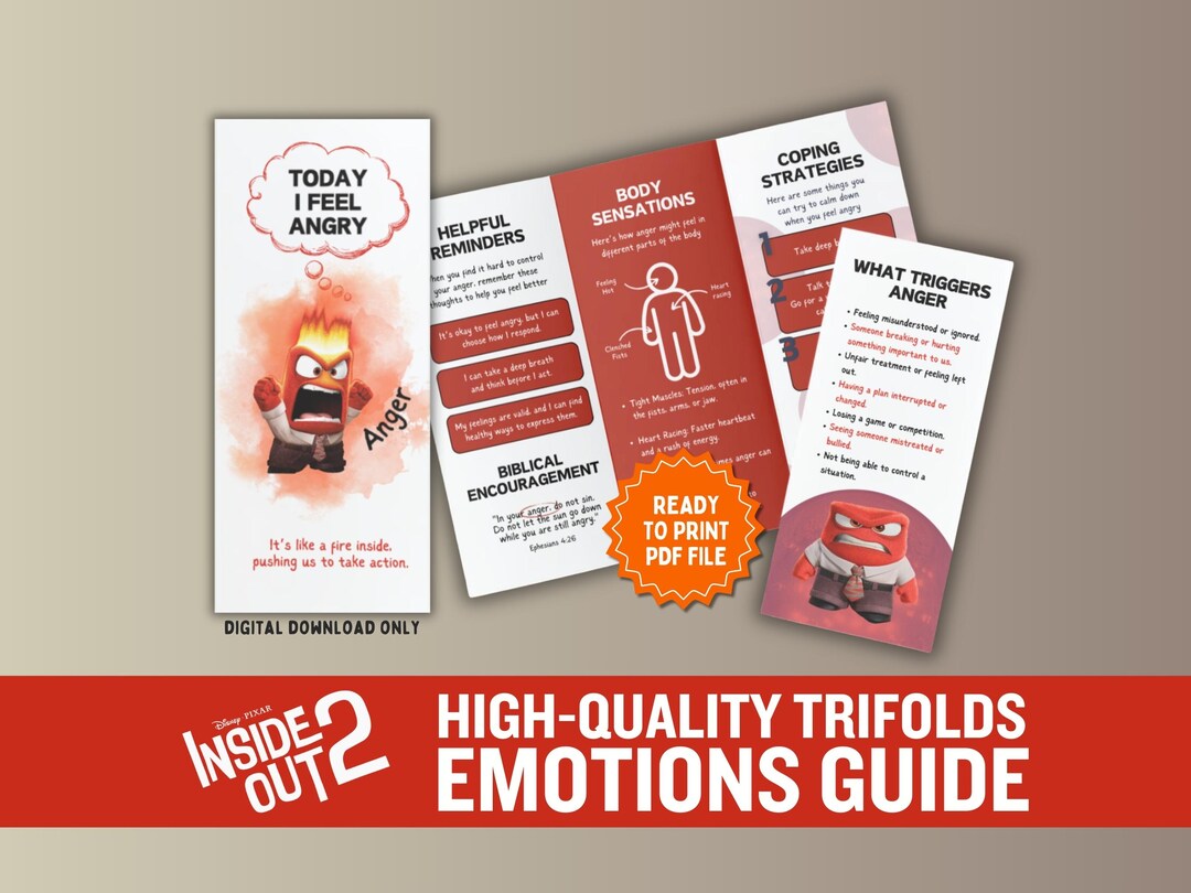 Inside Out 2 Emotions Leaflet Feelings Guide ANGER SEL Emotional ...