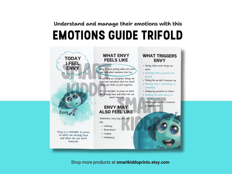 Inside Out 2 Emotions Leaflet Feelings Guide ENVY SEL Emotional ...