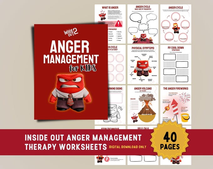 Inside Out 2 Anger Management for Kids Anger Worksheets Emotions ...