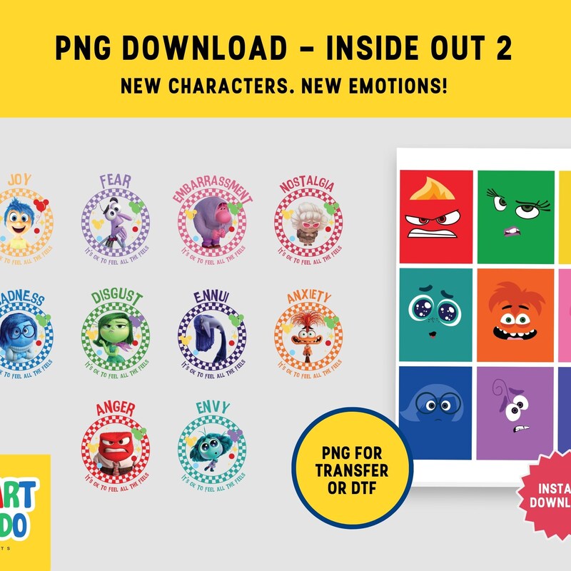 Inside Out Characters Clip Art - Etsy