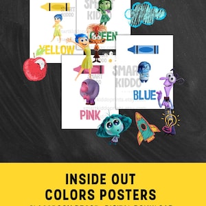 Inside Out COLORS 14 Printable Pages Learn Colors With Inside Out ...