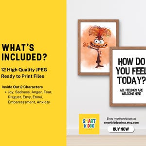 Inside Out 2 Characters Nursery Room Poster Inside Out Watercolor Wall ...