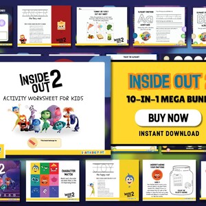 Inside Out 2 Emotions Regulation for Kids Activity Book Bundle Coloring ...
