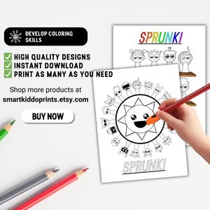 SPRUNKI Coloring Book Bundle All 20 Sprunki Characters Printable ...