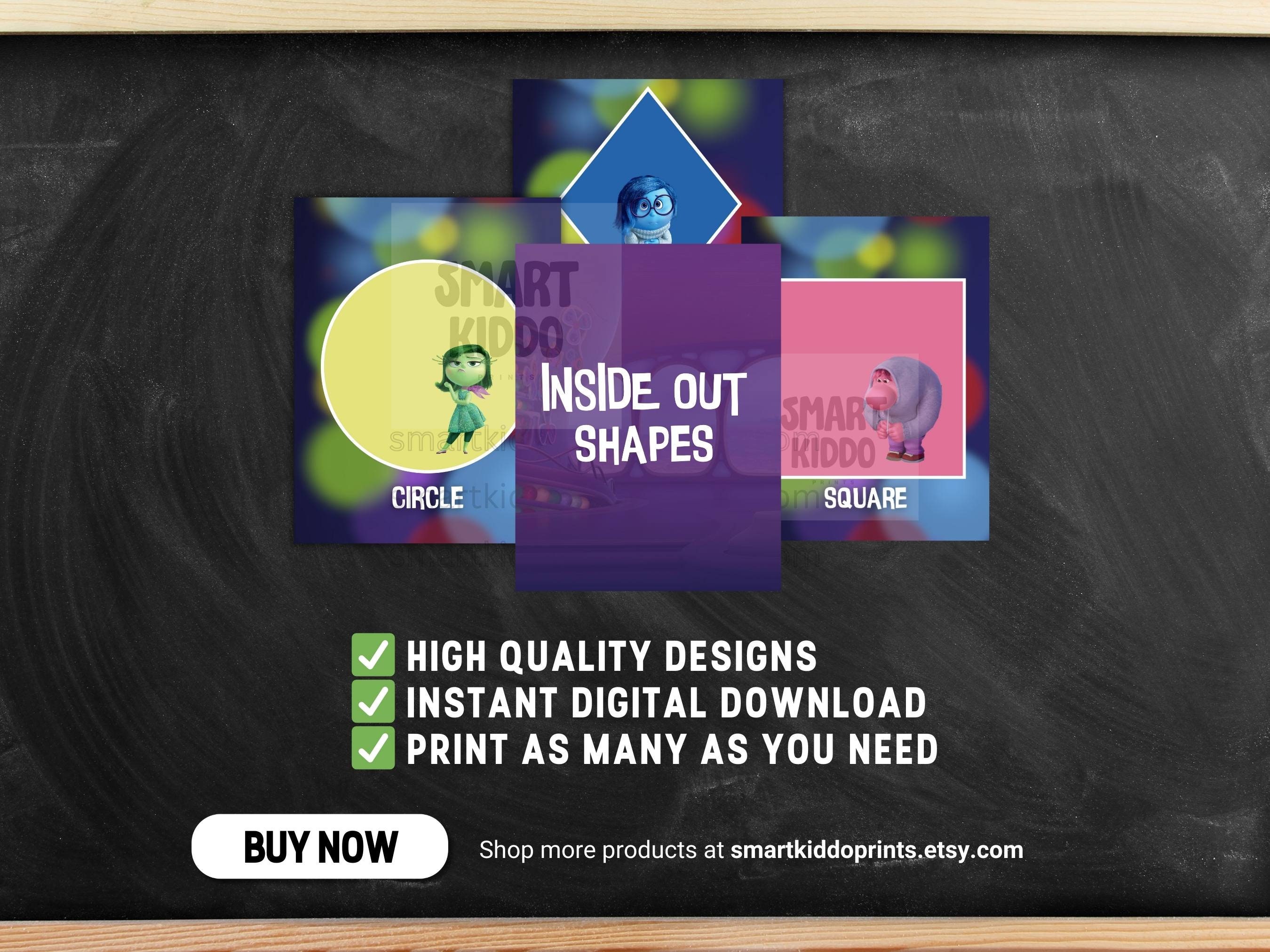 Inside Out Shapes Learning Activity Classroom Decor Posters Homeschool ...