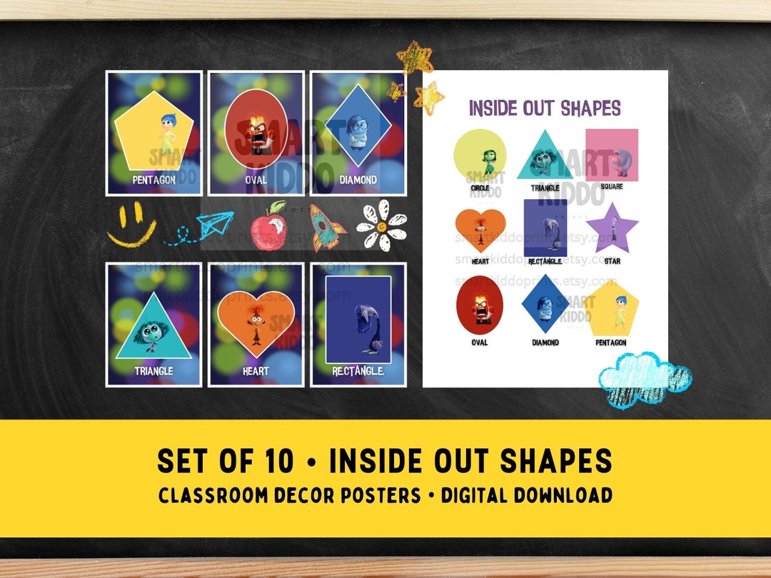 Inside Out Shapes Learning Activity Classroom Decor Posters Homeschool ...