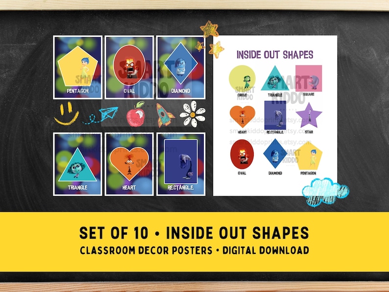 Inside Out Shapes Learning Activity Classroom Decor Posters Homeschool ...