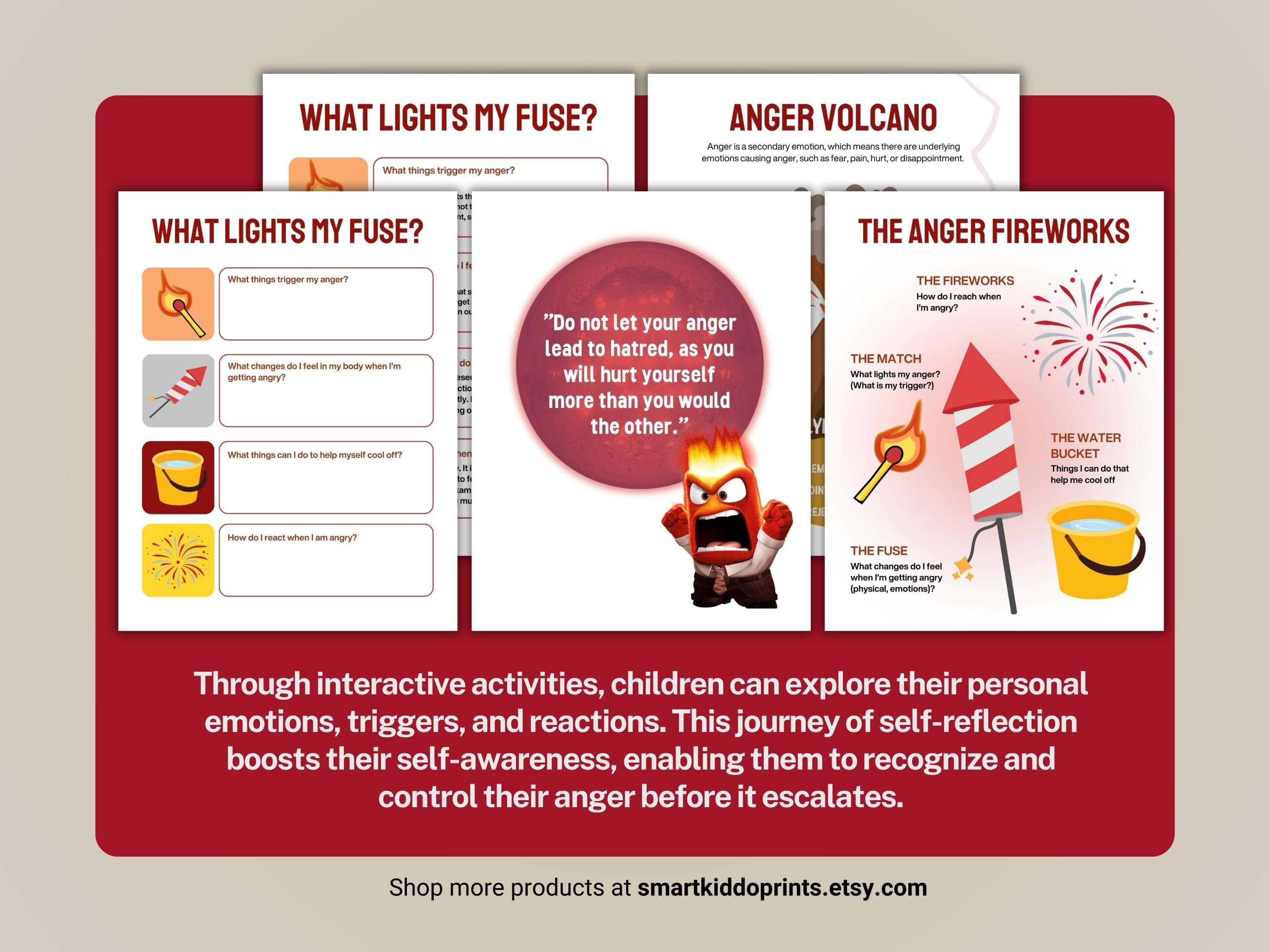 Inside Out 2 Anger Management for Kids Anger Worksheets Emotions ...