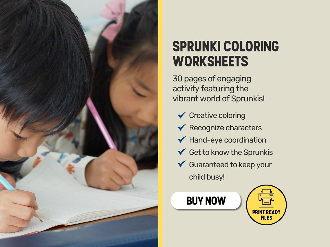 SPRUNKI Coloring Book Bundle All 20 Sprunki Characters Printable ...