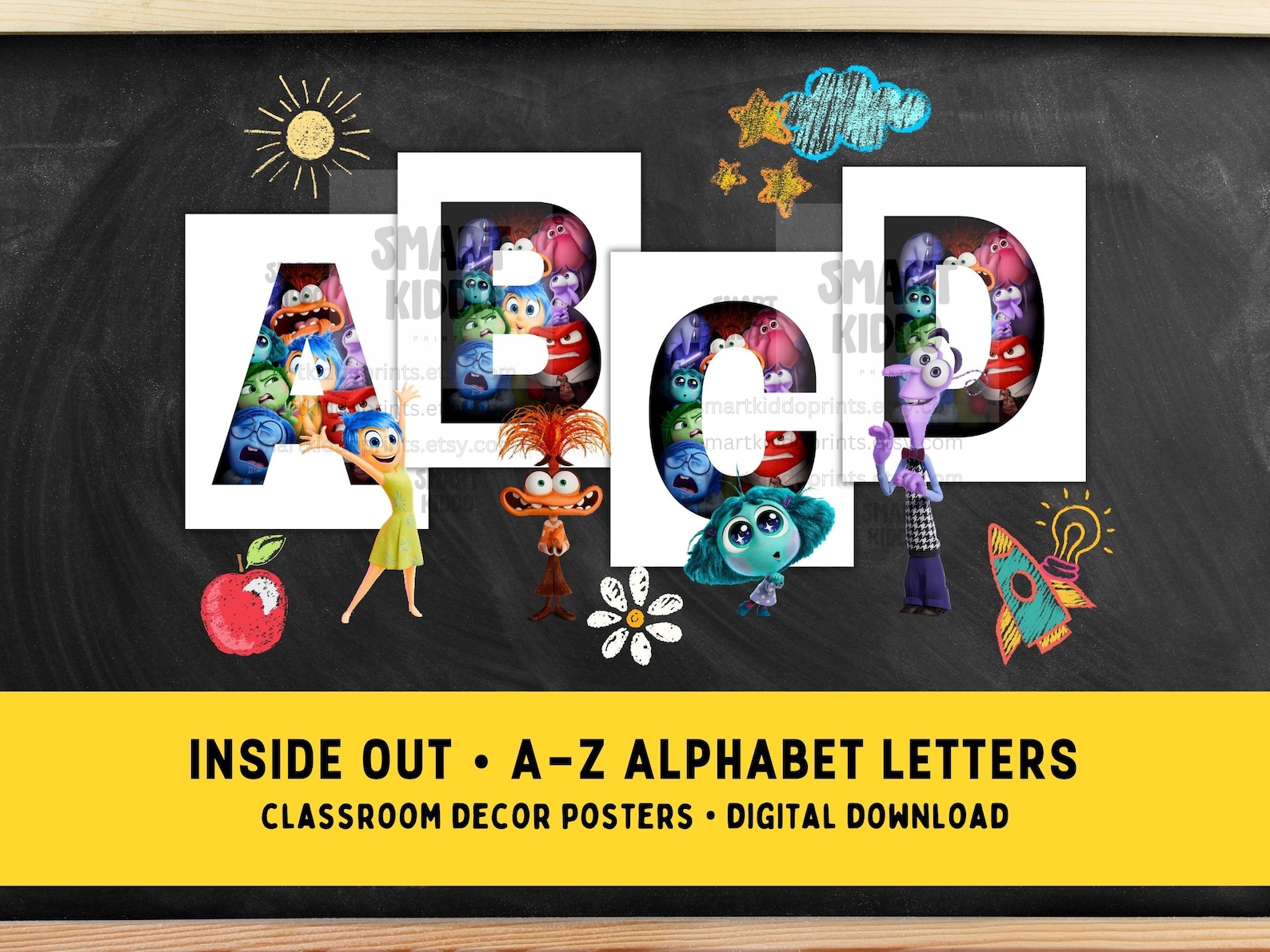 Inside Out Alphabet Classroom Decor Poster Learn Alphabet Inside Out ...