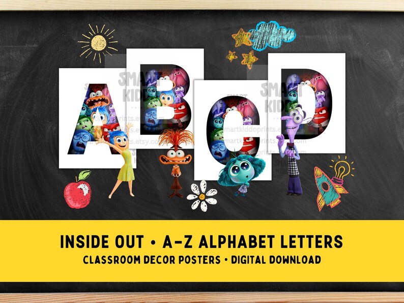 Inside Out Alphabet Classroom Decor Poster Learn Alphabet Inside Out ...