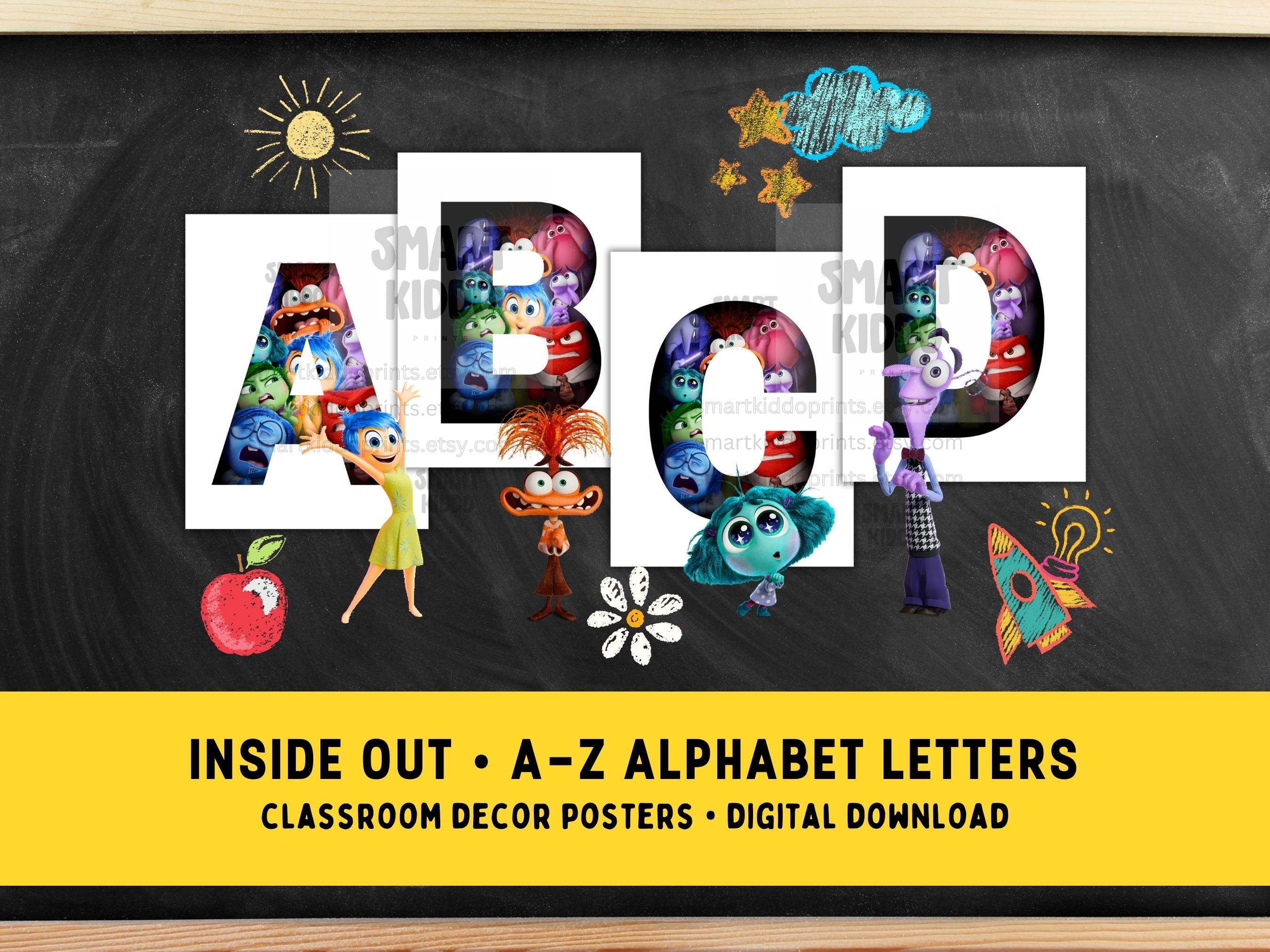 Inside Out Alphabet Classroom Decor Poster Learn Alphabet Inside Out ...