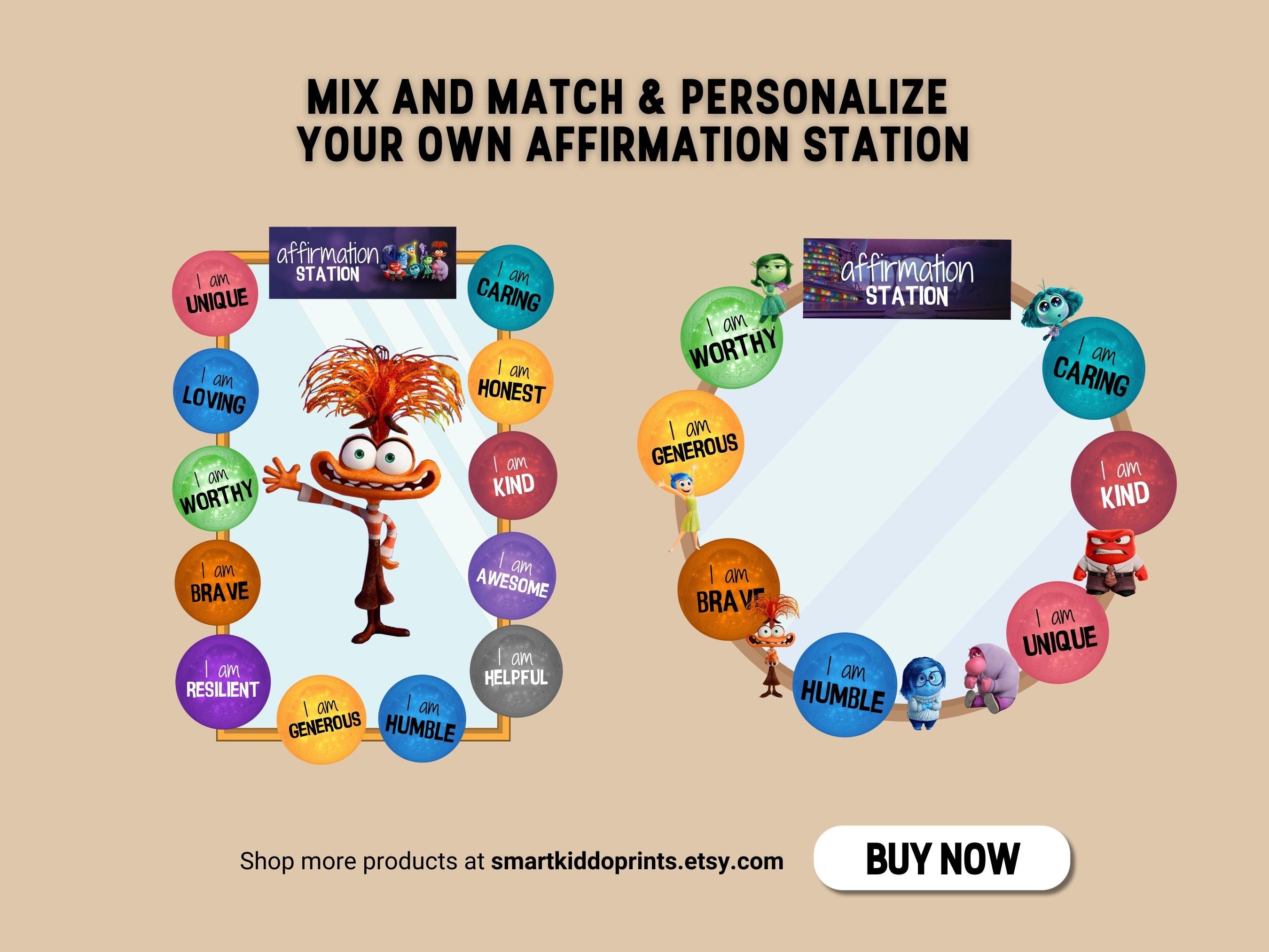 Inside Out 2 Affirmation Station for Classroom School Therapy Self ...