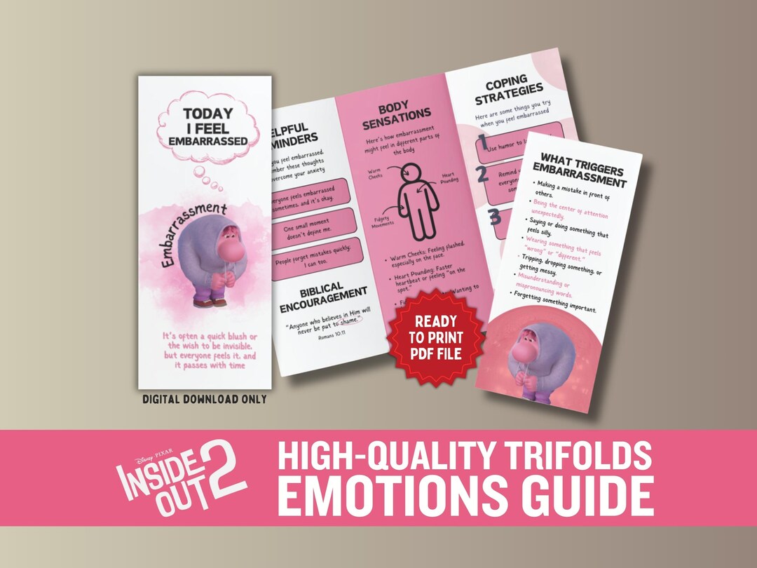 Inside Out 2 Emotions Leaflet Feelings Guide EMBARRASSMENT SEL ...