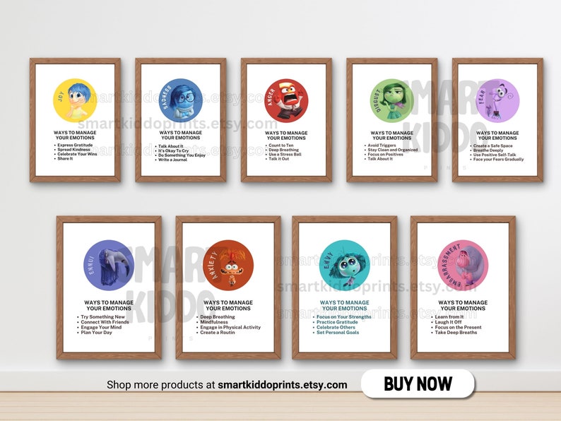 Inside Out Emotions Wall Art Printable Classroom Decor Social Emotional ...