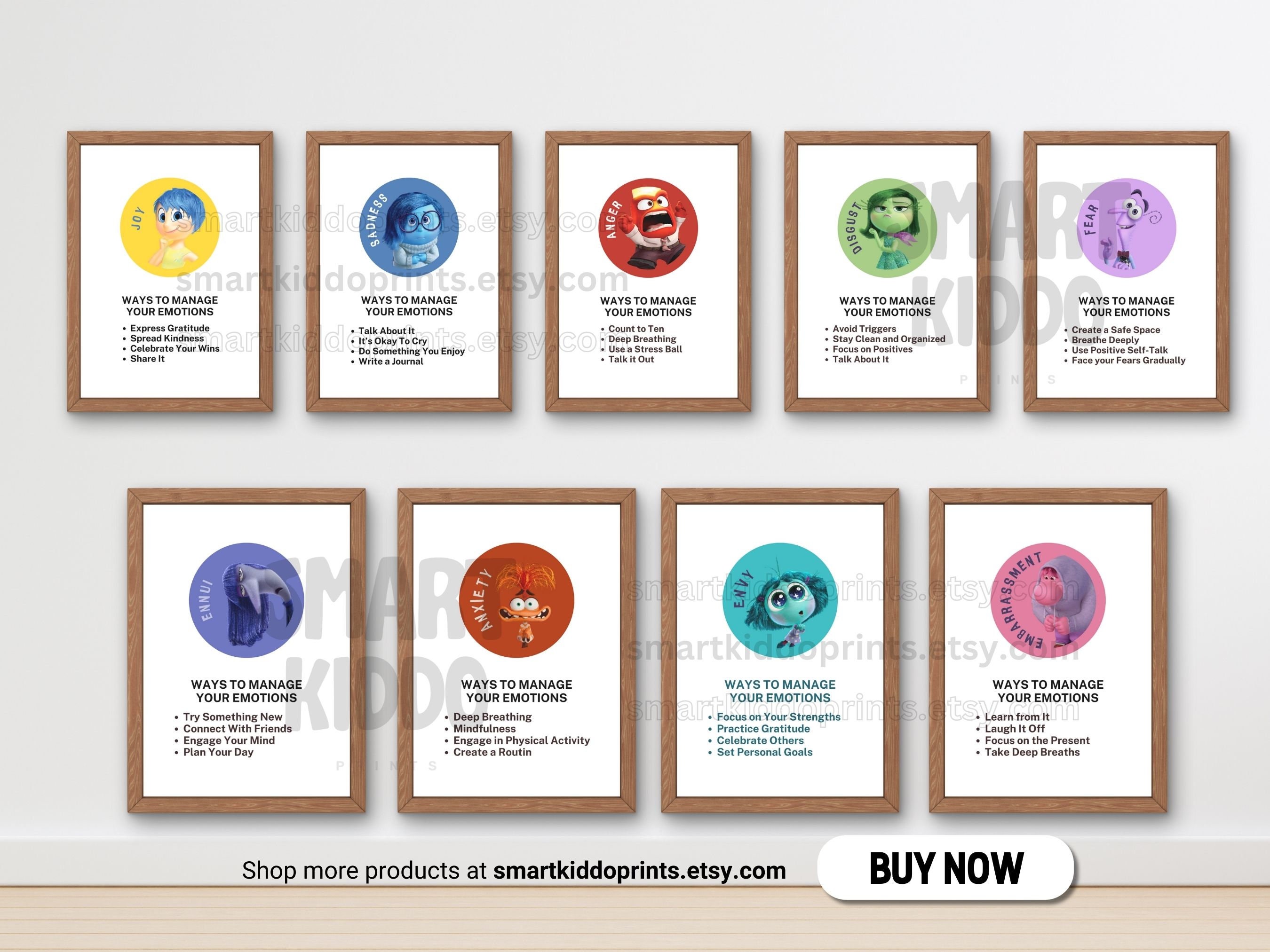 Inside Out Emotions Wall Art Printable Classroom Decor Social Emotional ...