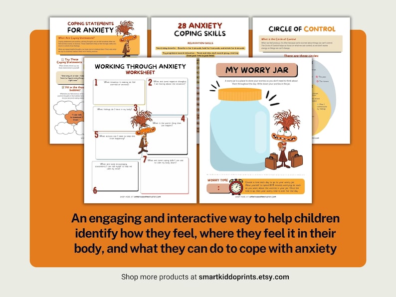 Managing Anxiety Worksheets for Kids Teen Anxiety Workbook Therapist ...