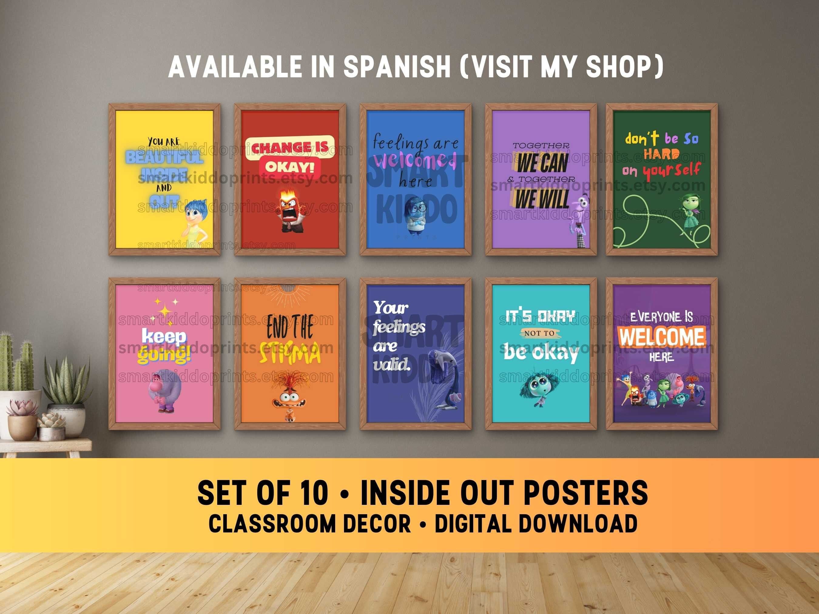 Inside Out 2 Emotions Wall Art Printable Set of 10 Positive ...