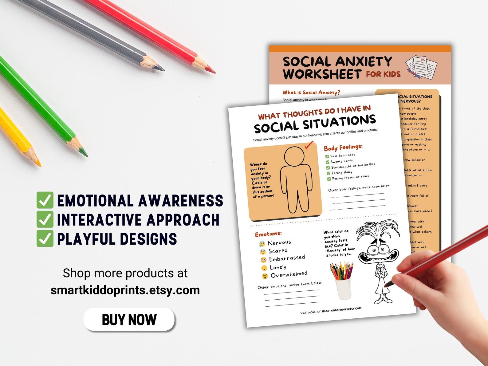 Managing Anxiety Worksheets for Kids Teen Anxiety Workbook Therapist ...
