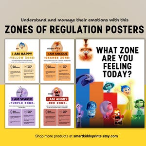 Inside Out 2 Zones of Regulation Poster Emotional Awareness Coping ...