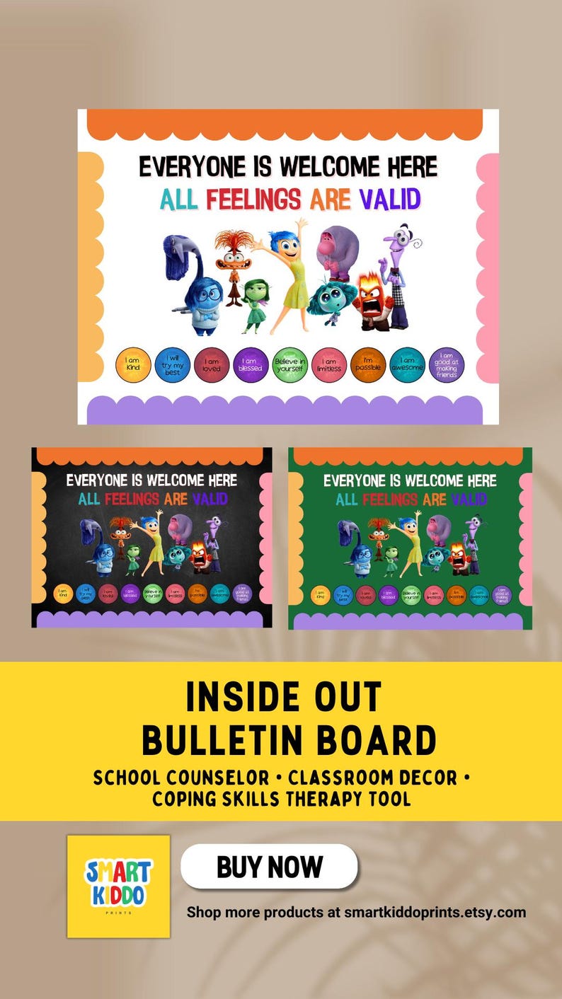 Inside Out 2 Bulletin Board for School Counselors Therapy Kit Classroom ...