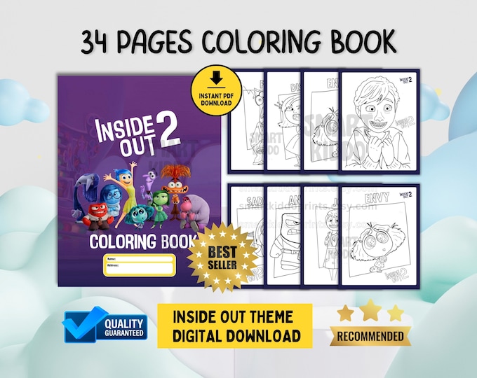 Inside Out 2 Coloring Pages Activity Busybook Feelings Emotions ...