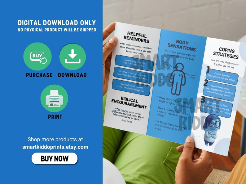 Inside Out 2 Emotions Leaflet Feelings Guide SADNESS SEL Emotional ...