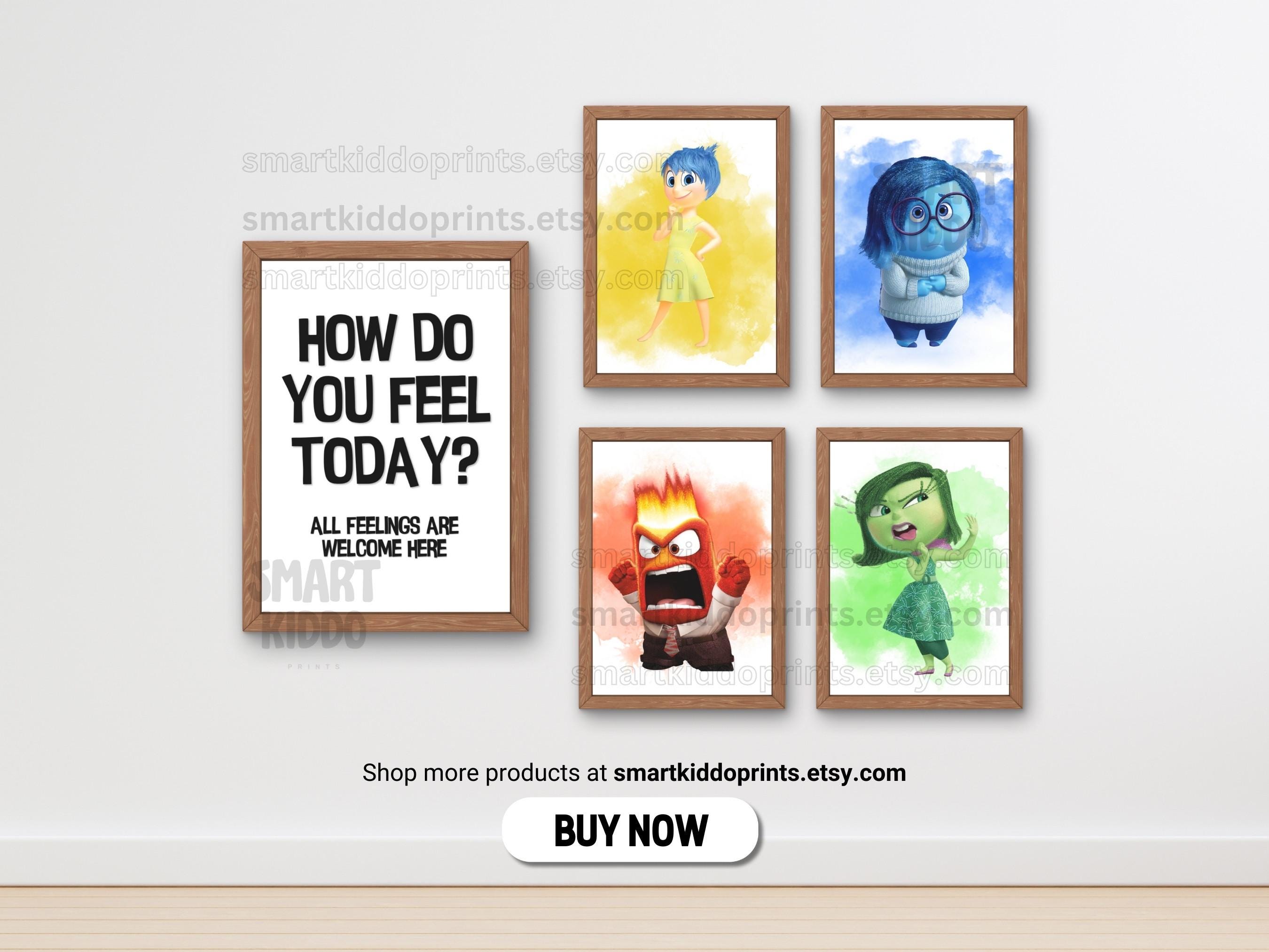 Inside Out 2 Characters Nursery Room Poster Inside Out Watercolor Wall ...