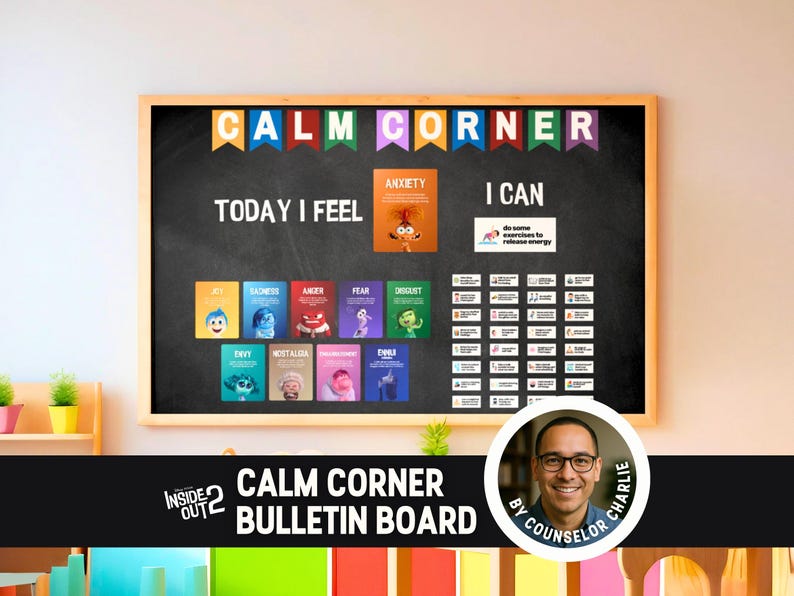 Inside Out Calm Down Corner Bulletin Board Social Emotional Regulation ...