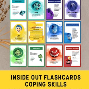 Inside Out 2 Flashcards Coping Skills for Kids Understanding Emotions ...