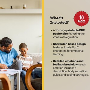 Inside Out 2 Zones of Regulation Poster Emotional Awareness Coping ...