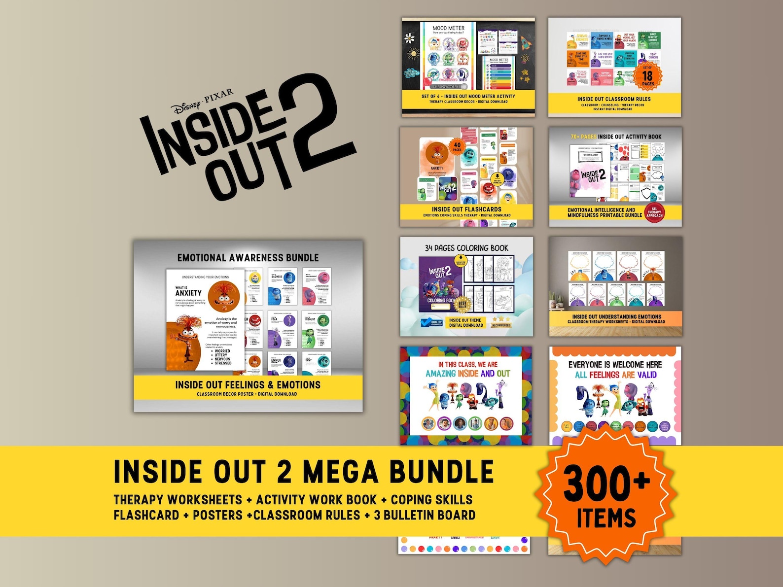 Inside Out 2 Therapy Worksheets Inside Out School Counselors Kit Kids ...