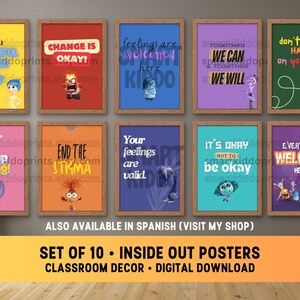 Inside Out 2 Emotions Wall Art Printable Set of 10 Positive ...